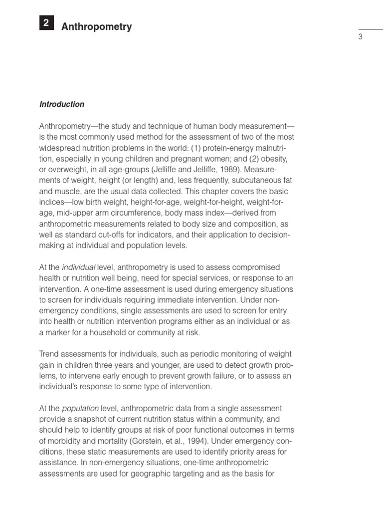 Anthropometry | PDF | Weighing Scale | Low Birth Weight
