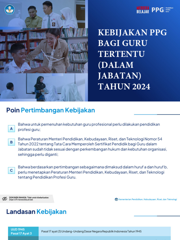 Kebijakan PPG Bagi Guru Tertentu (Daljab) 2024 - Kaprodi | PDF