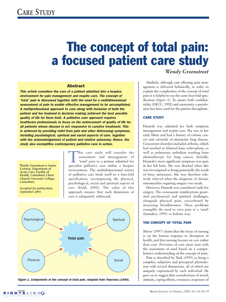 Greenstreet The Concept of Total Pain | PDF | Analgesic | Palliative Care