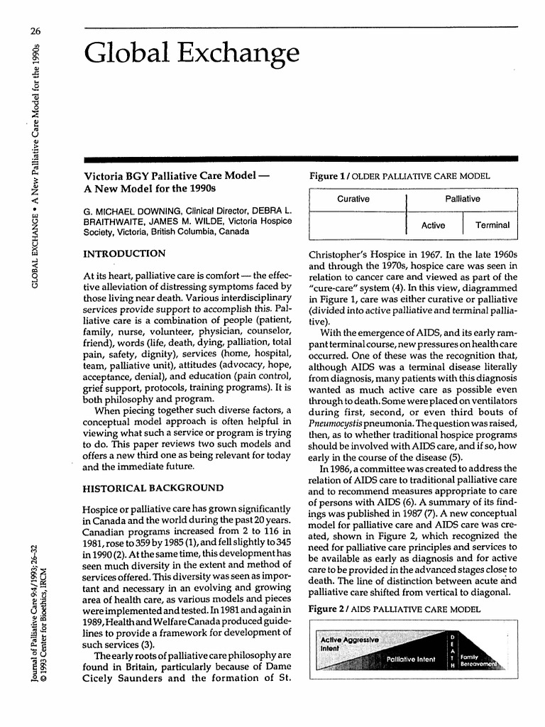 Downing Victoria BGY Palliative Care ModelANew Model For The 1990s ...