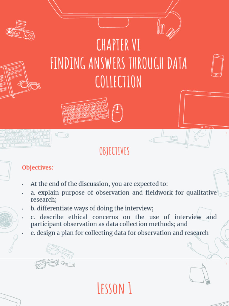 Chapter Vi Finding Answers Through Data Collection 1 | PDF | Interview | Observation