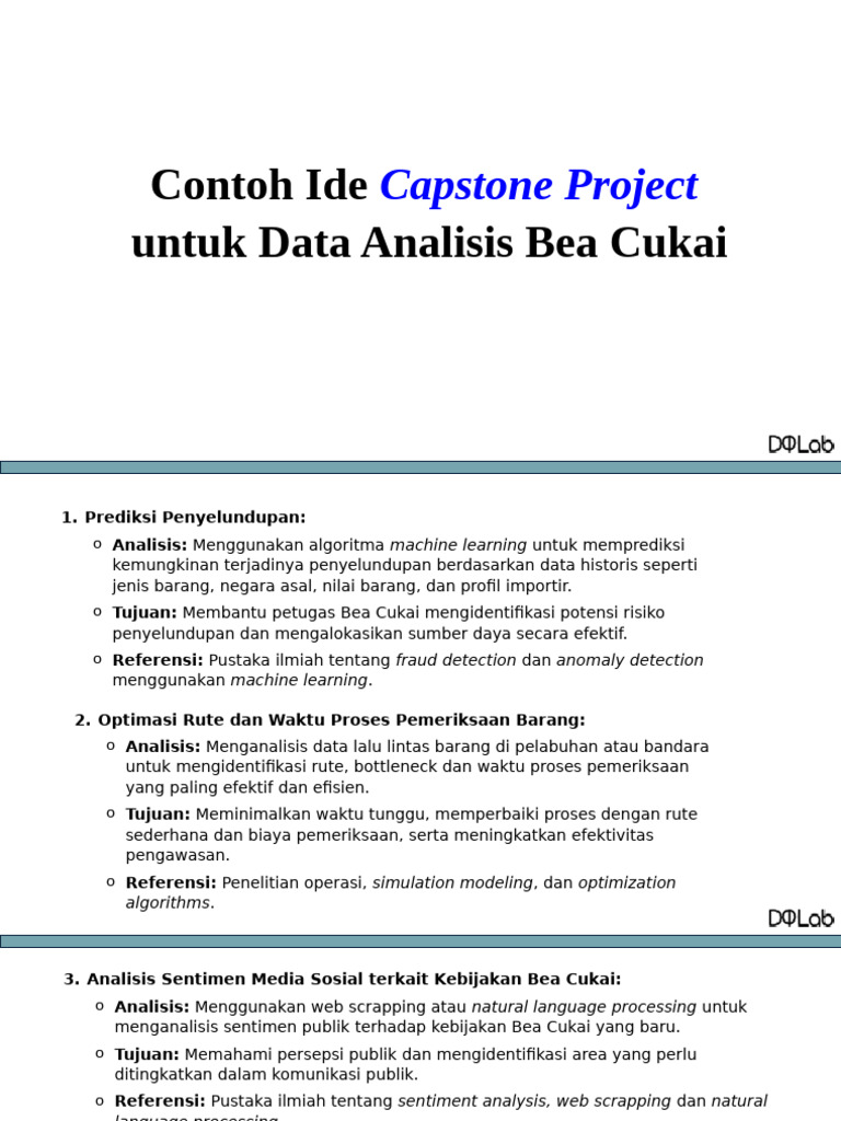 Contoh Capstone Project | PDF