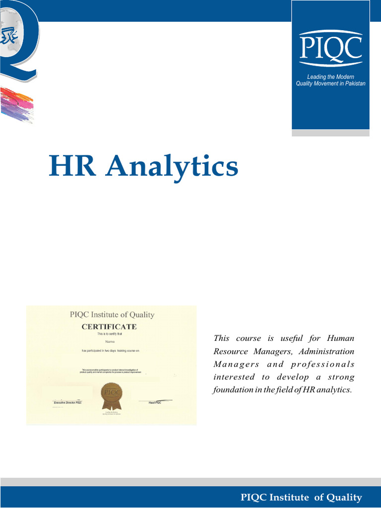 HR Analytics Brochure PIQC Lahore | PDF | Analytics | Performance Indicator