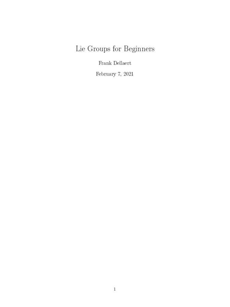 Lie Groups | PDF | Lie Groups | Group (Mathematics)