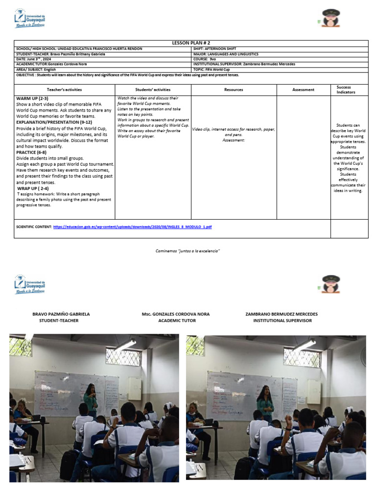 English Lesson Plan: FIFA World Cup | PDF | Behavior Modification ...