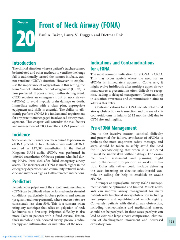 20 Front of Neck Airway Fona | PDF | Clinical Medicine | Medical ...