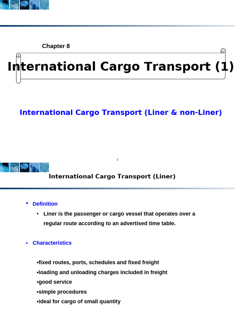 Chapter 8 International Cargo Transport (1) | PDF | Supply Chain ...