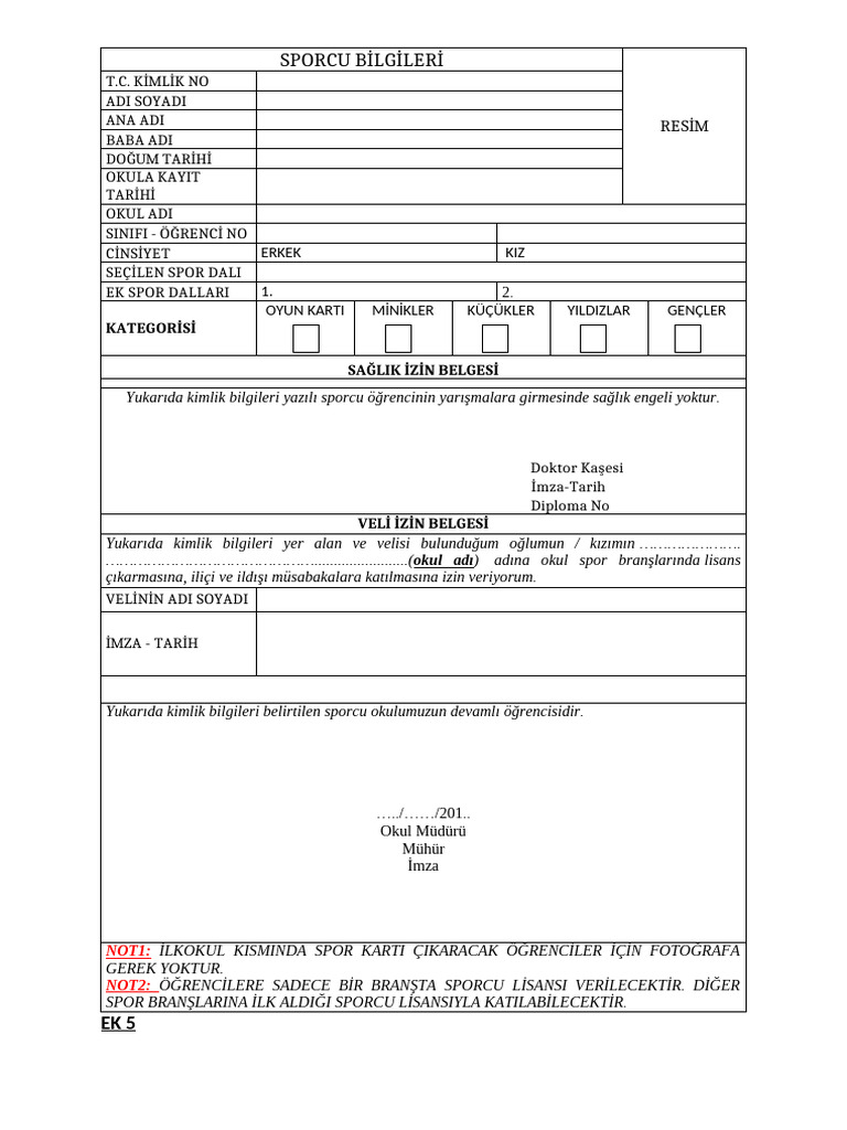 Ek 5 Tablo Izin Belgesi | PDF