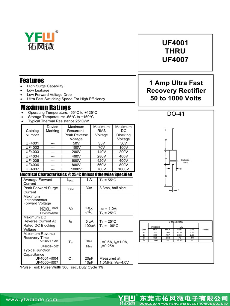 UF400X | PDF | Voltage | Rectifier