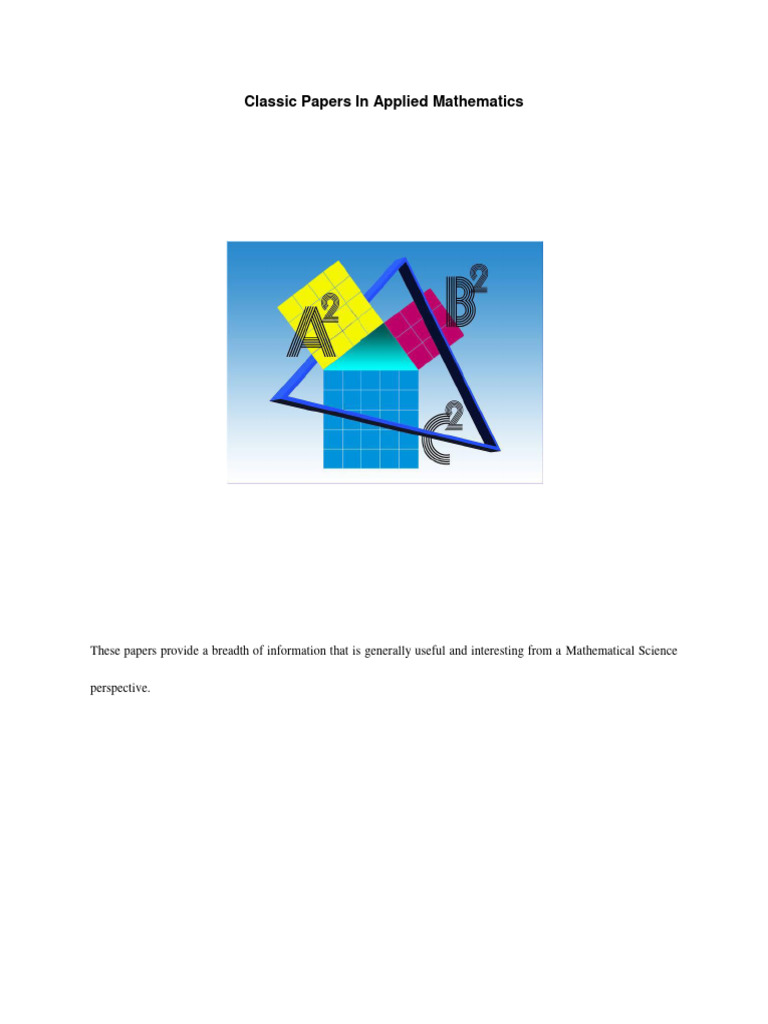 Classic Papers on Applied Mathematics | PDF | Calculus Of Variations ...