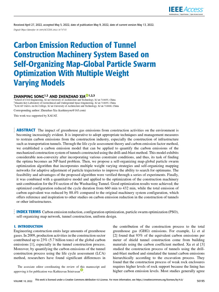 Carbon Emission Reduction of Tunnel Construction Machinery System Based On Self-Organizing Map ...