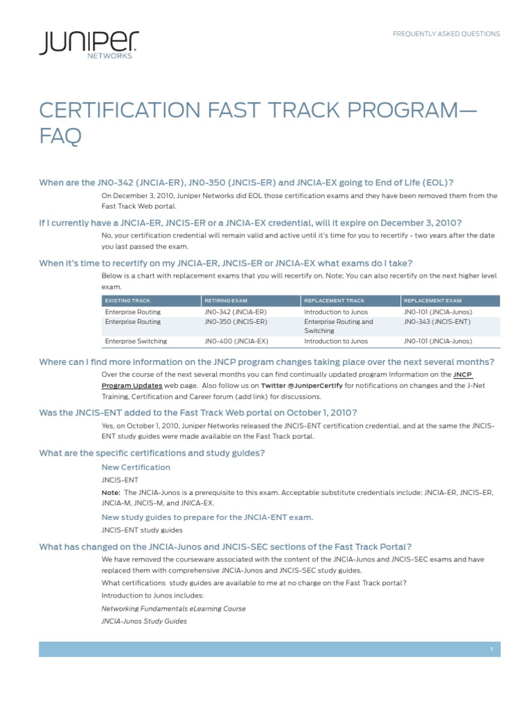 Certification Fast Track Program - FAQ | PDF | Professional ...