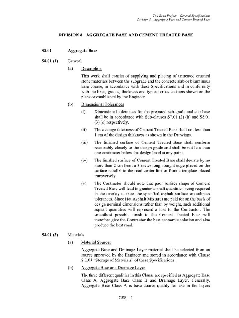 5f. Spesifikasi Agregat Kelas A Dan Kelas B | PDF