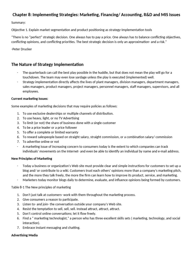 Chapter 8 Summary | PDF | Market Segmentation | Stocks