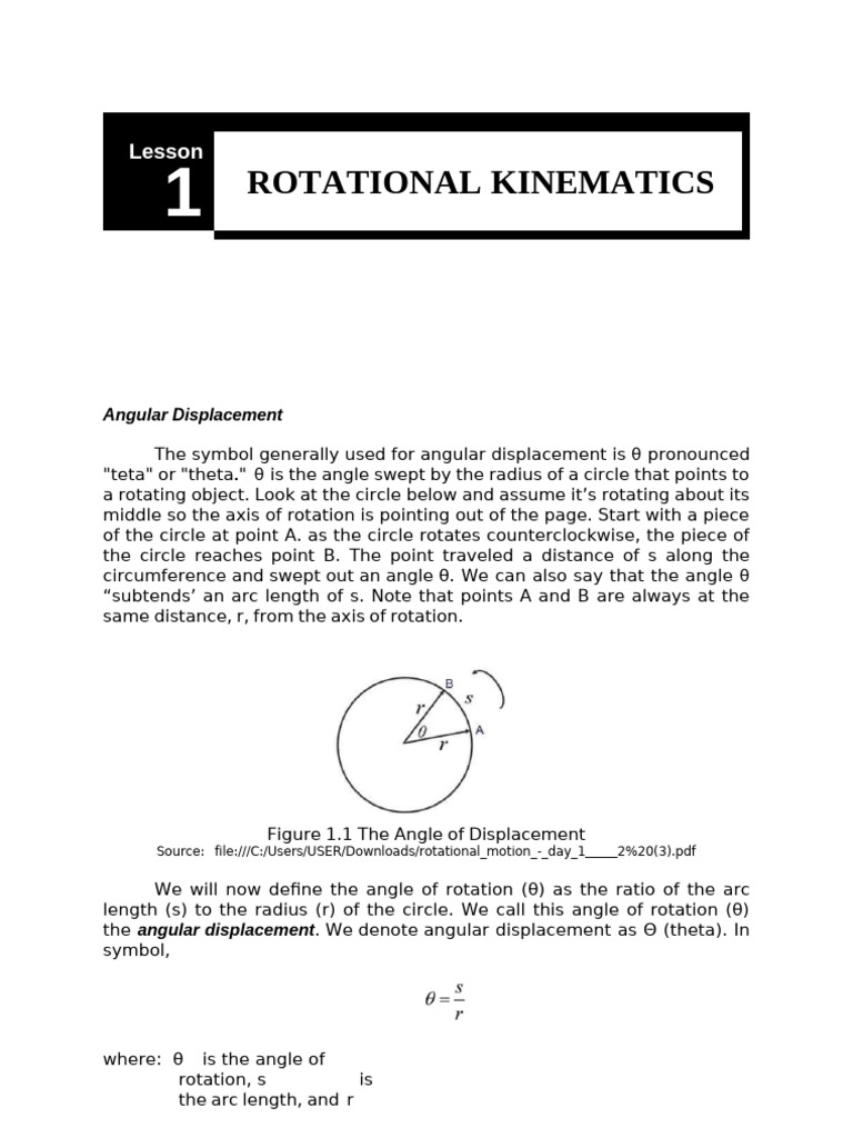 Angular Displacement, Velocity, Acceleration - Pacalna | PDF | Acceleration | Angle