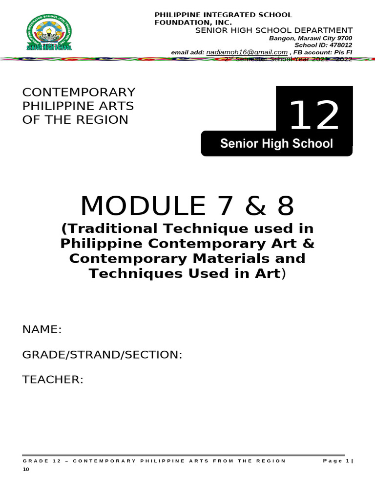 CPAR MODULE 7 & 8 | PDF | Weaving | Textiles