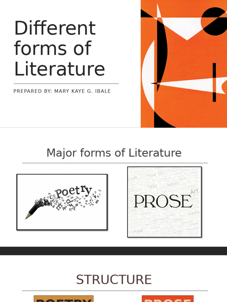 Different Forms of Literature | PDF | Poetry | Narrative