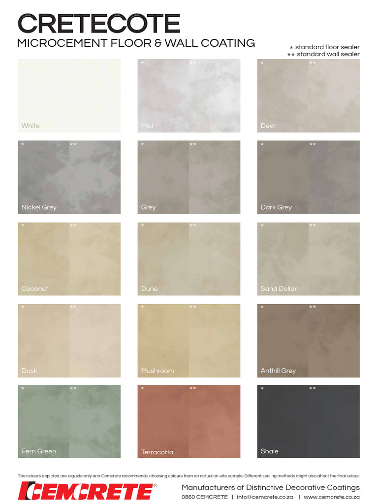 cretecote_microcement_wall___floor_colour_chart_1 | PDF