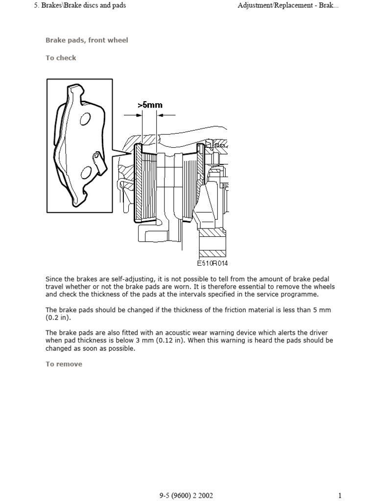 9-5 02 Front Brakes | PDF | Brake | Vehicle Technology