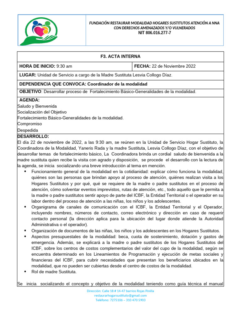 Actas Fortalecimiento Basico MS | PDF | Documento de identidad | Invalidez
