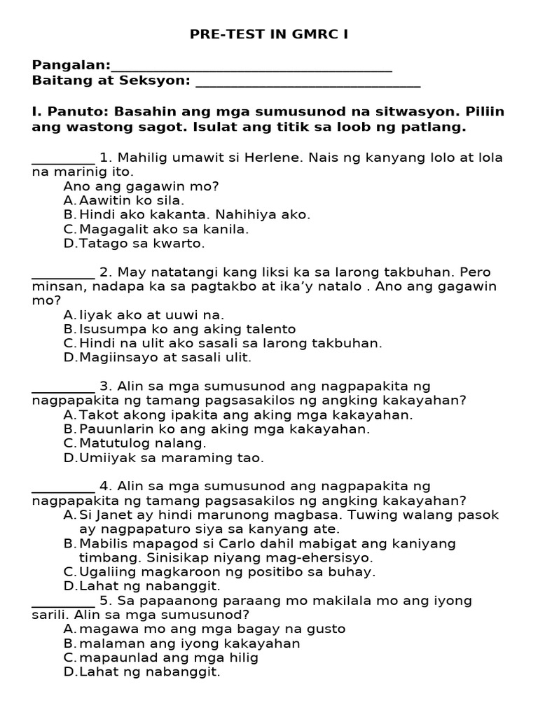 Q1 ESP 1 Quarter | PDF