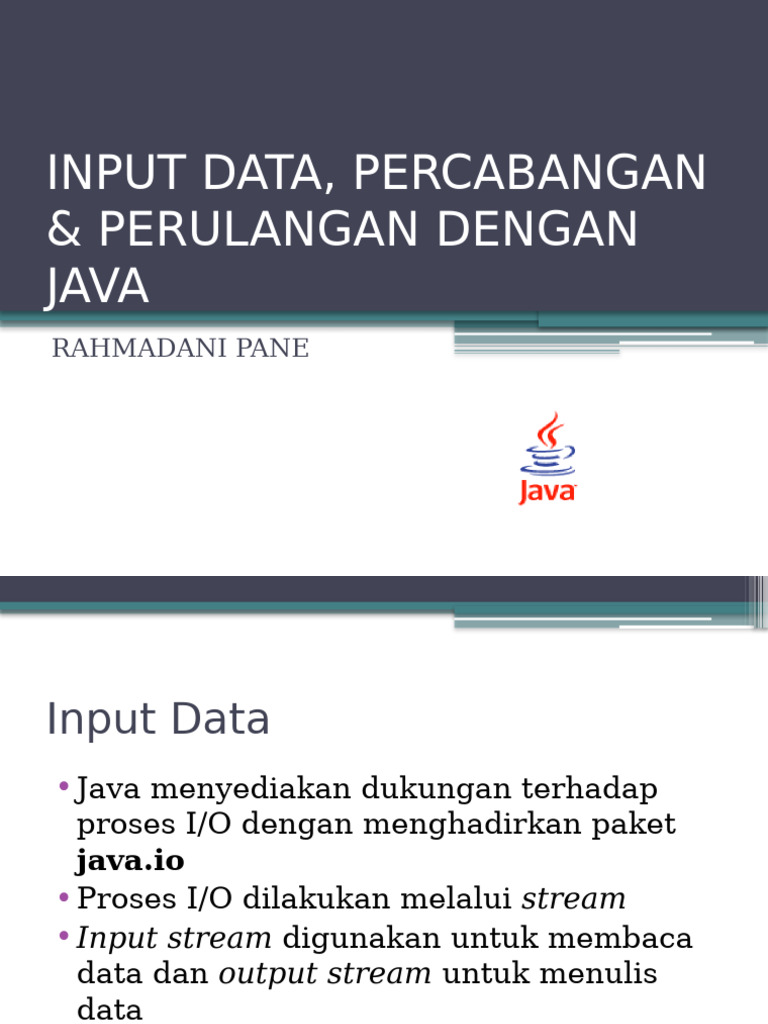 3 4 Percabangan Perulangan Dengan Java | PDF | Metode & Bahan Ajar | Komputer