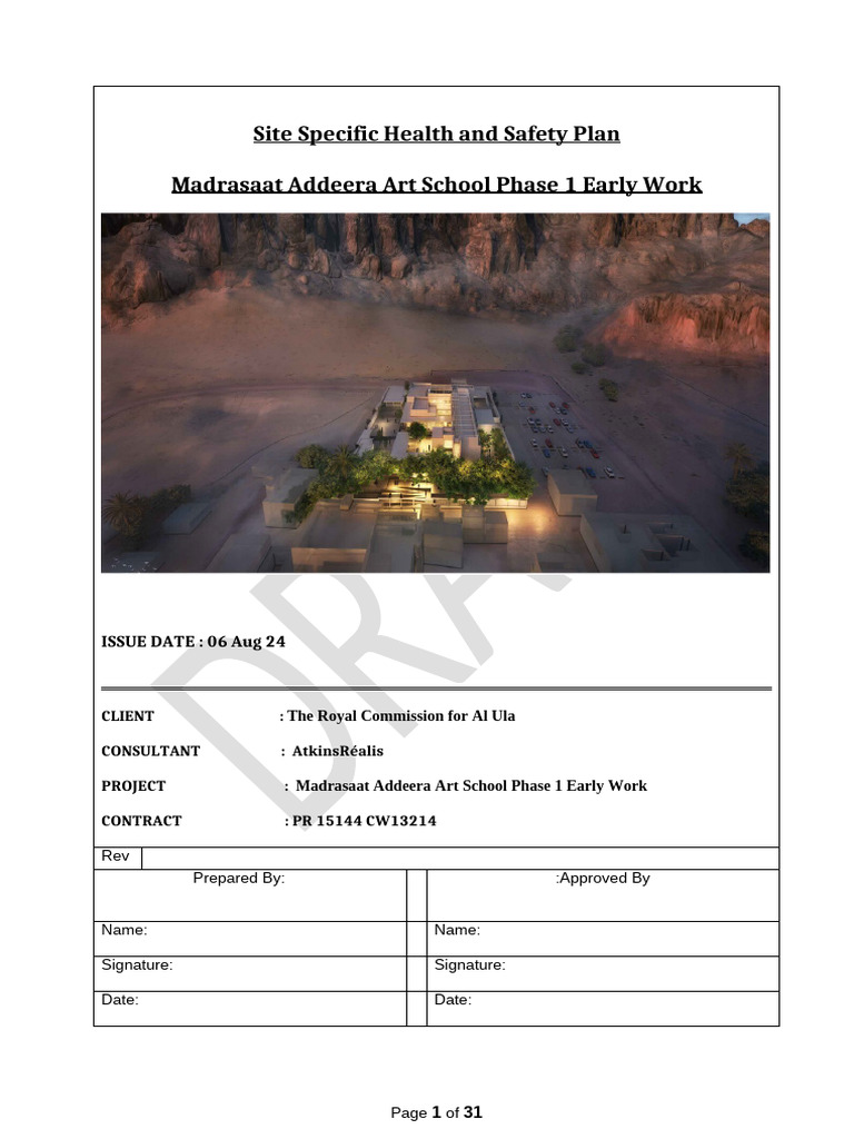 HSE Plan Draft 1 (1) | PDF | Occupational Safety And Health | Safety