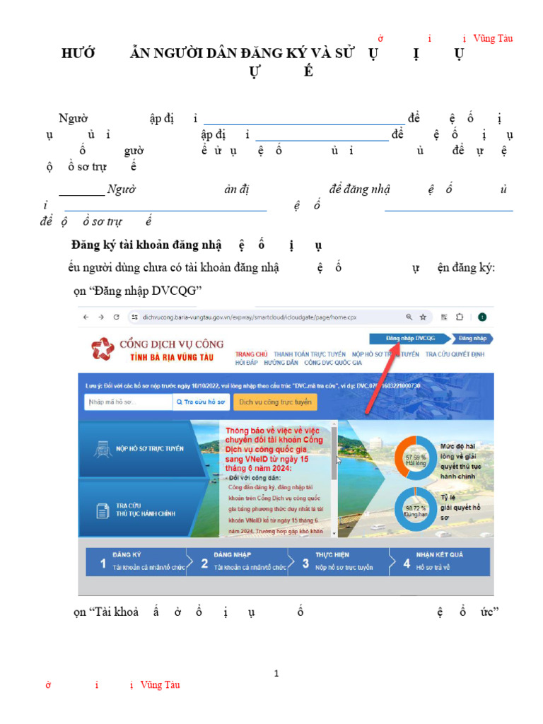 2024-07 Huong Dan Dang Ky Tai Khoan Va Su Dung DVC TT VNeID | PDF