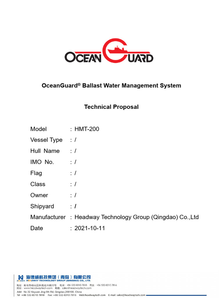 Hmt 200 Technical Proposal v1.0 | PDF | Pump | Filtration