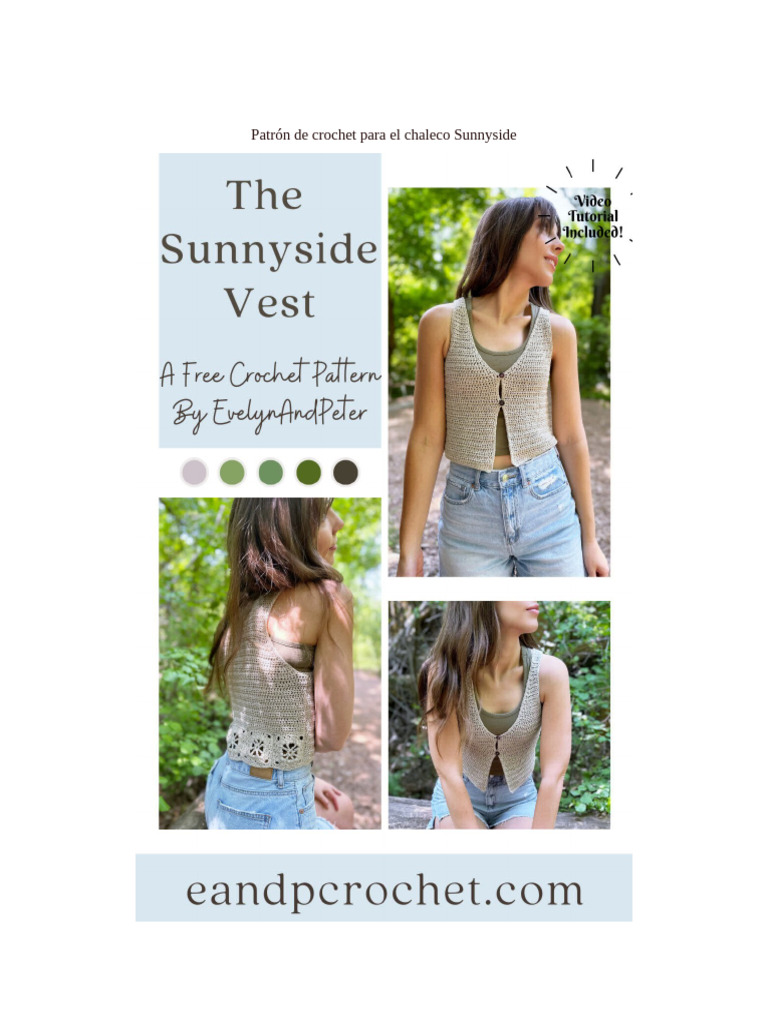 Patrón de Crochet para El Chaleco Sunnyside | PDF | Ropa