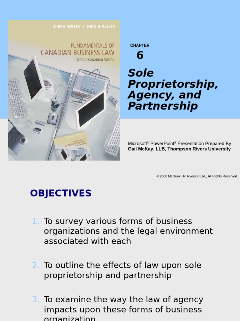 Fundamentals of Canadian Business Law Chap06 | PDF | Law Of Agency | Limited Liability Partnership