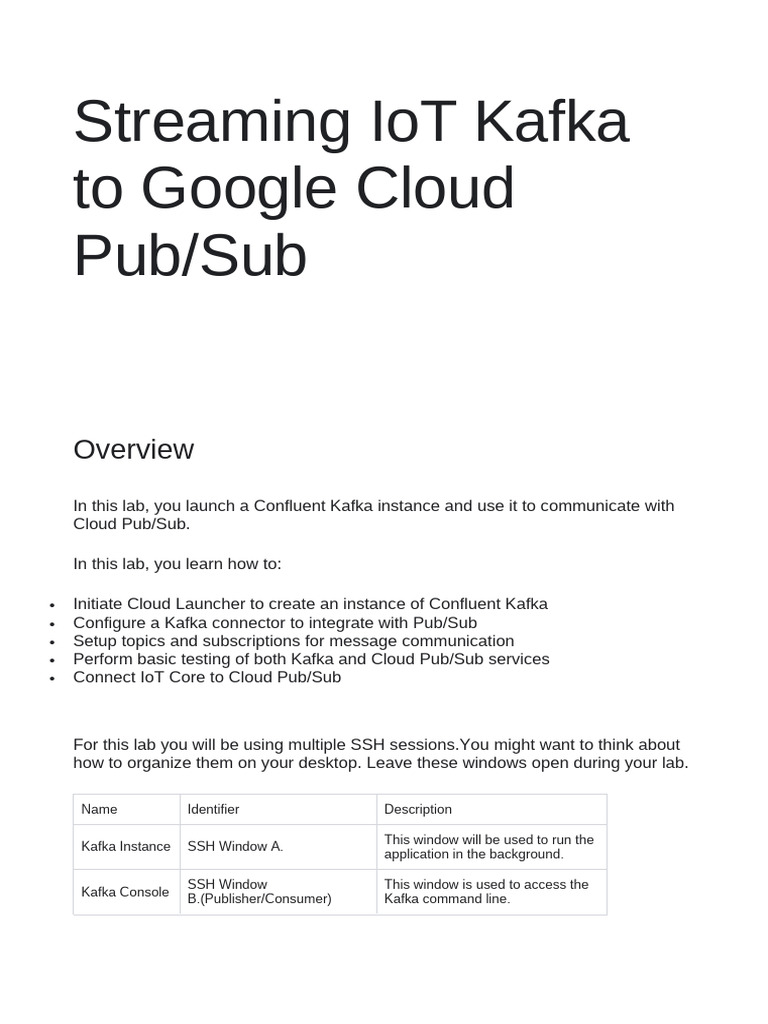 Streaming Iot Kafka To Pubsub | PDF | Command Line Interface | Cloud Computing