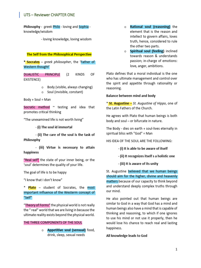 Uts Reviewer Color | PDF | Id | Mind