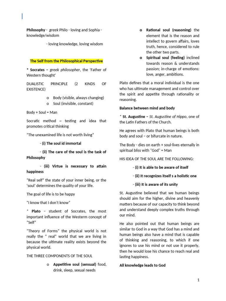 UTS Reviewer - CHAPTER 1 | PDF | Id | Mind