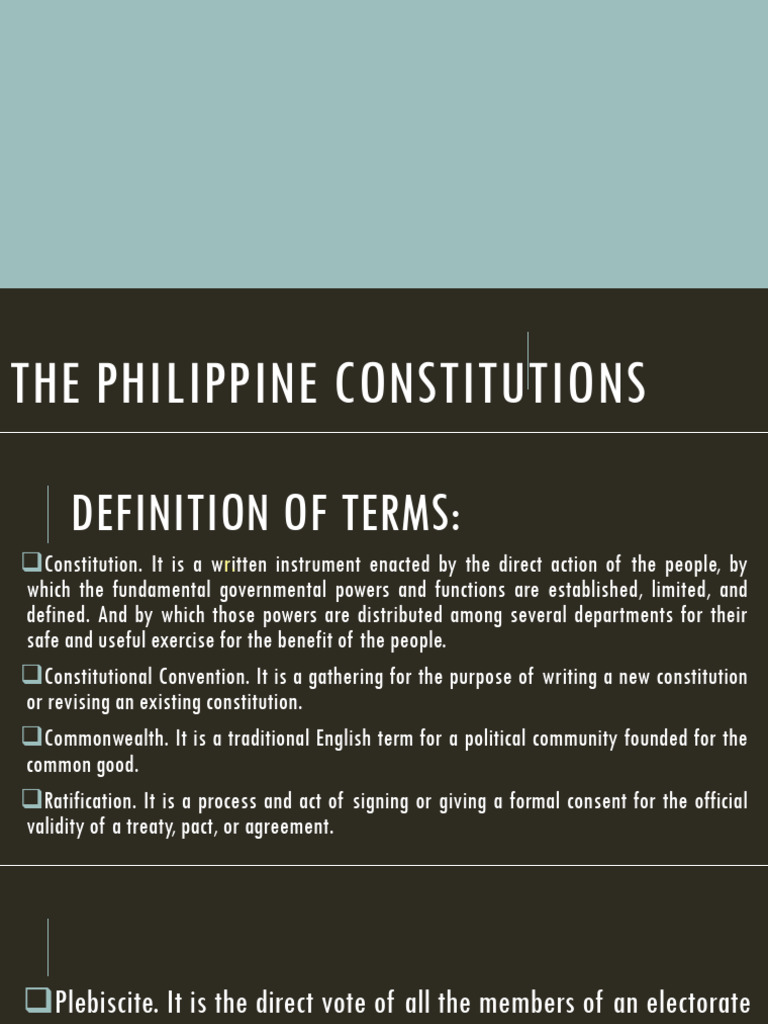 The Philippine Constitutions | PDF | Philippines | Political Charters