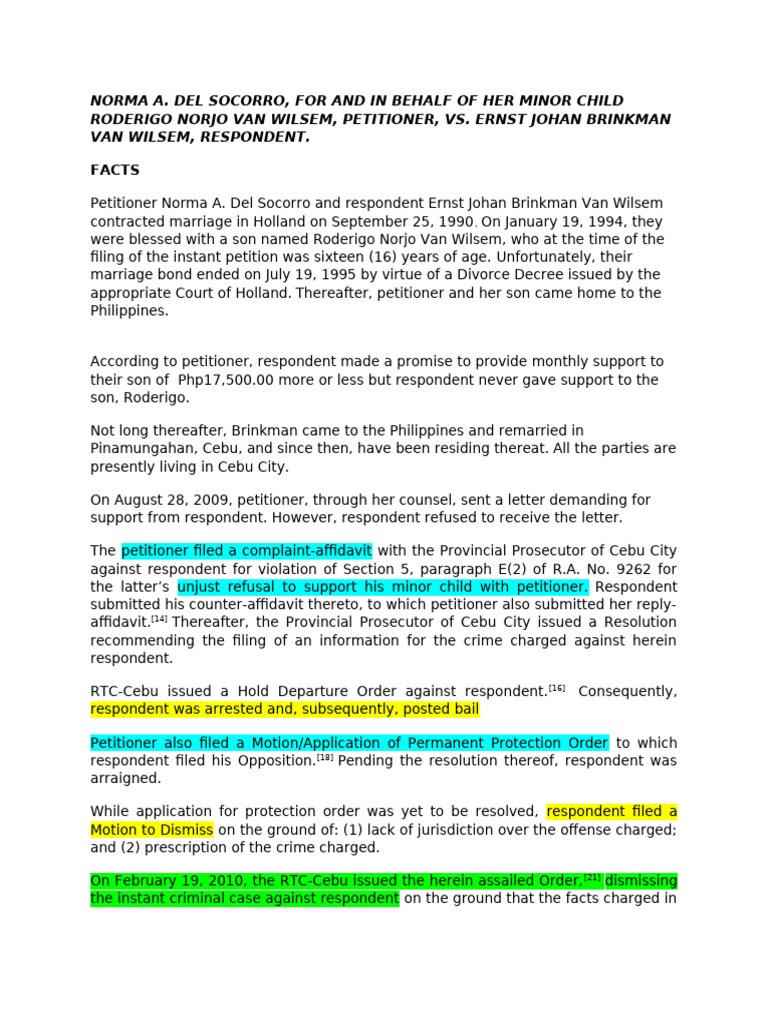 DEL SORO VS VAN WILSON | PDF | Statute Of Limitations | Crimes