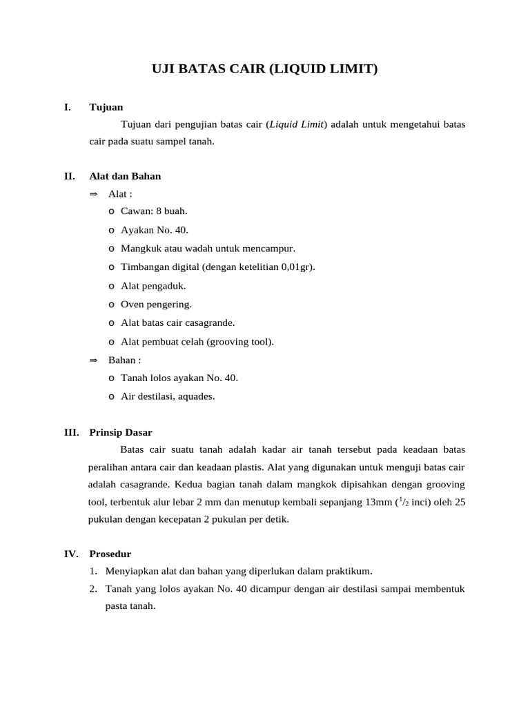 007, Uji Batas Cair | PDF