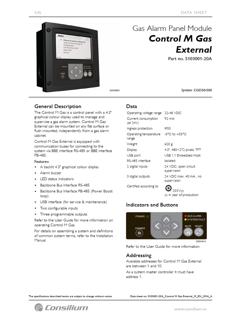 5103001-20A - Control M Gas External - M - EN - 2016 - A | PDF | Usb | Electrical Engineering