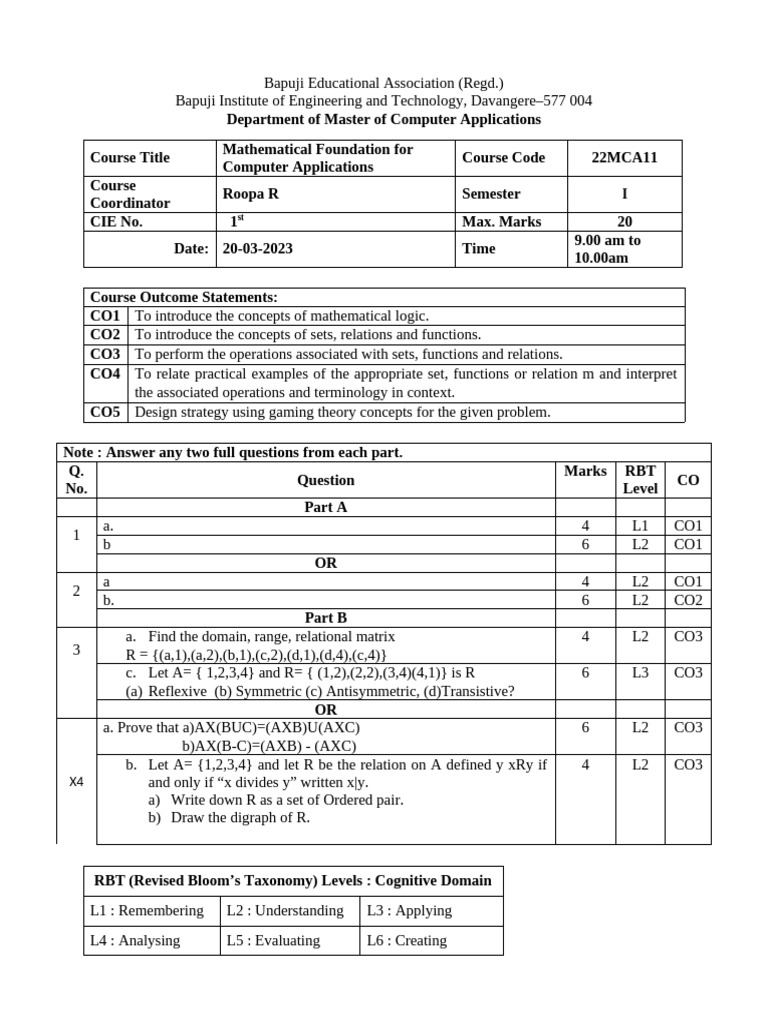 DMS I Test 2023 | PDF | Control Flow | Computer Programming