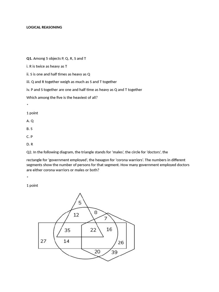 Logical Reasoning | PDF | Elementary Mathematics | Mathematics