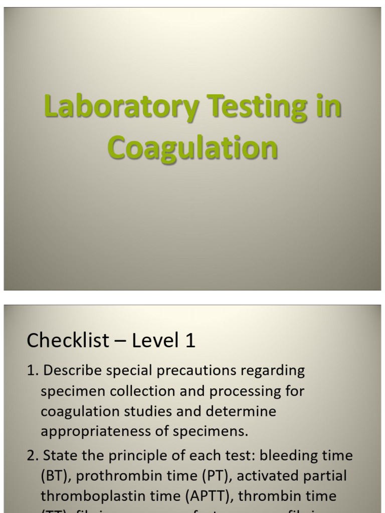9. Laboratory Testing in Coagulation Compatibility Mode | PDF ...