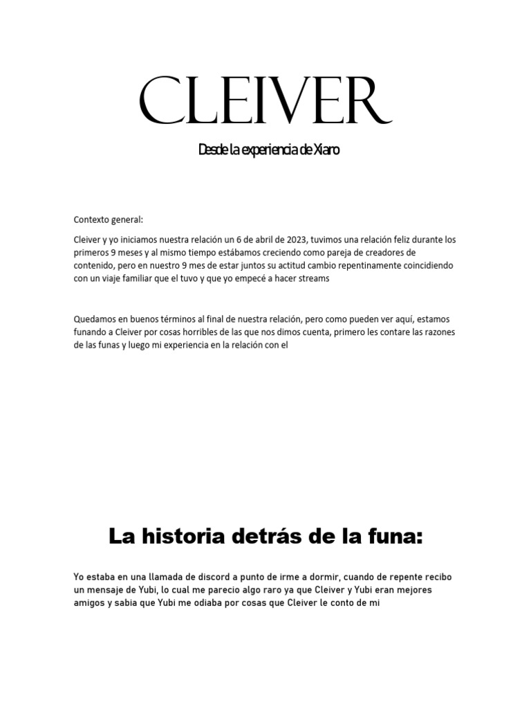 Funa a Cleiver: Infidelidad y Manipulación | PDF | Relaciones ...
