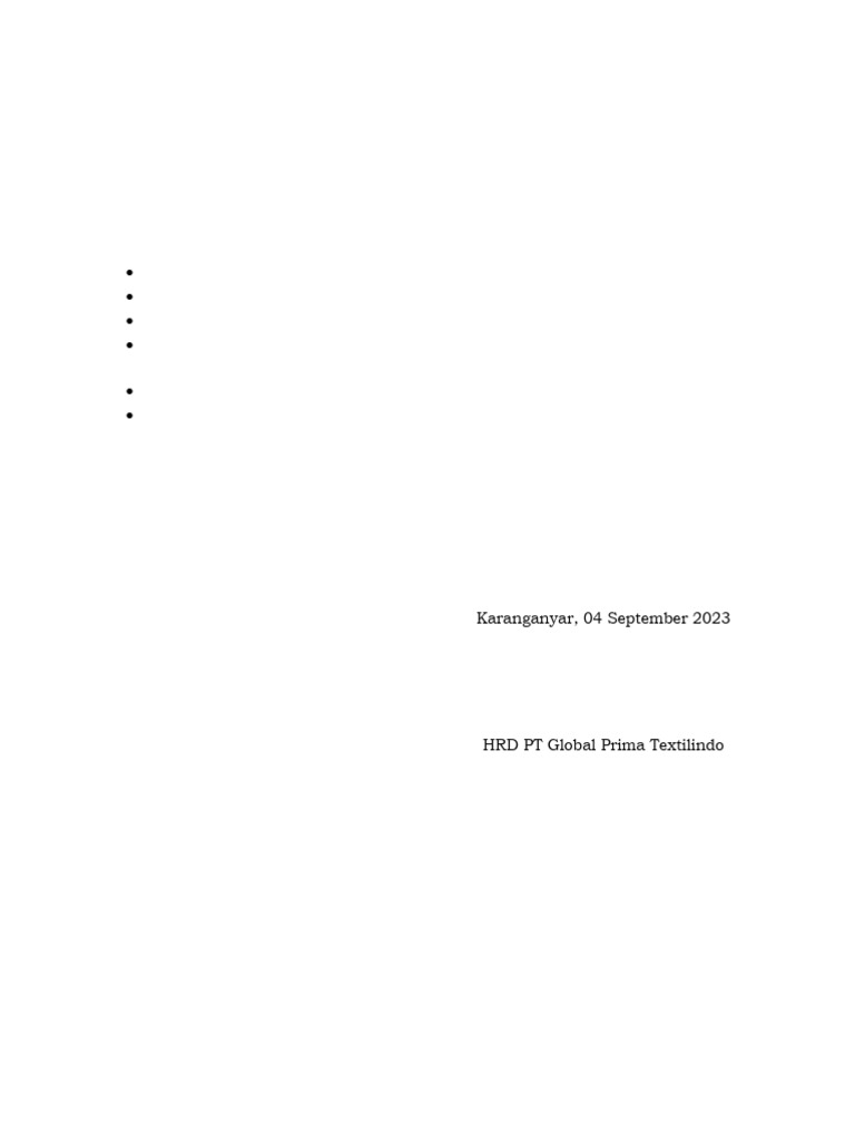 Ketentuan Ijin Karyawan PT Global Prima Textilindo | PDF