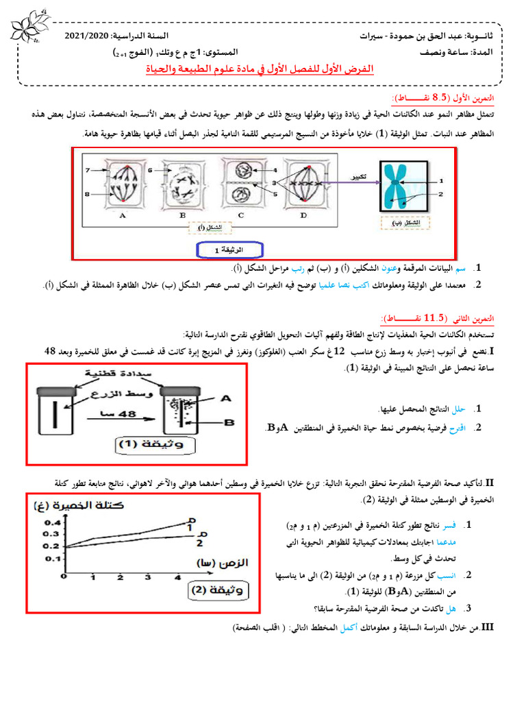 Dzexams 1as Sciences 359099 | PDF