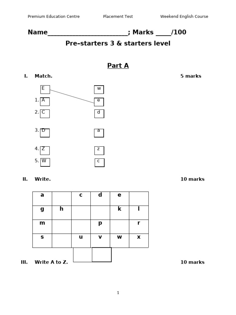 pre 3 & starters level | PDF