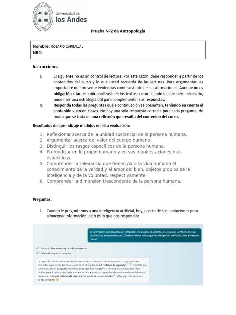 Prueba Antro | PDF | Pensamiento | Inteligencia (IA) y semántica