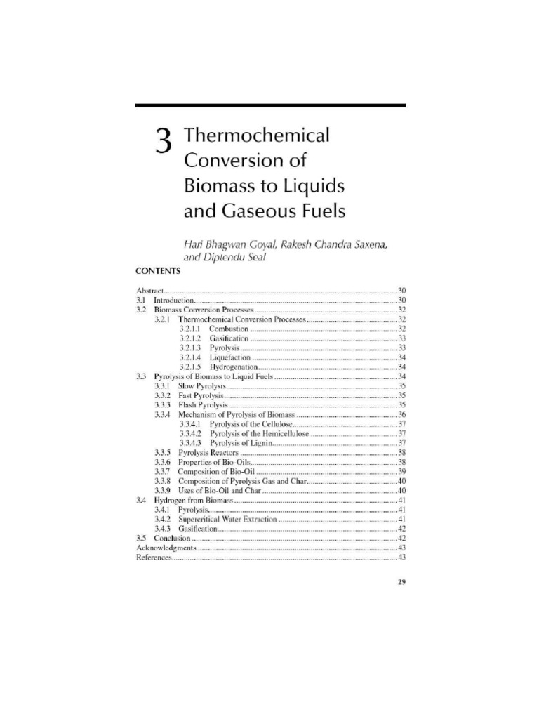 Thermochemical Conversion of Biomass To Liquids and Gaseous Fuels | PDF