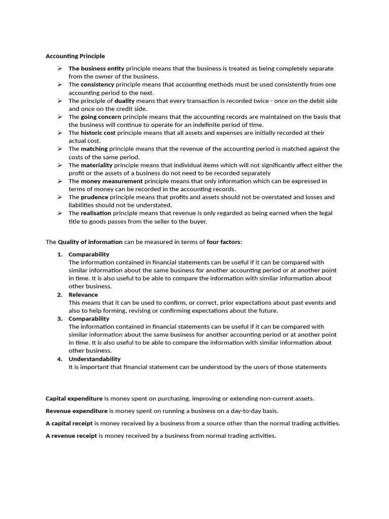 Key Accounting Principles Explained | PDF | Debits And Credits | Expense