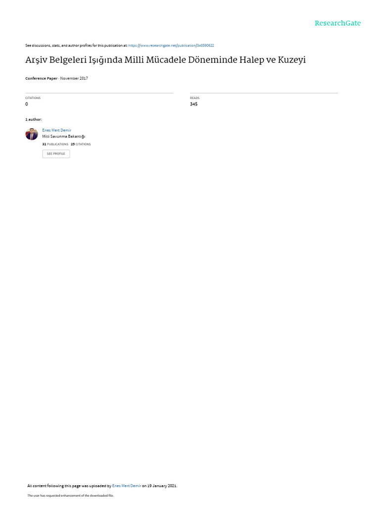 Arsiv Belgeleri Isiginda Milli Mucadele | PDF