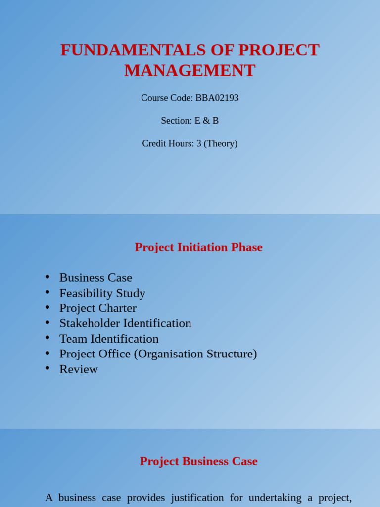 4-Project Initiation Phase (Business Case, Feasibility Study, Project ...